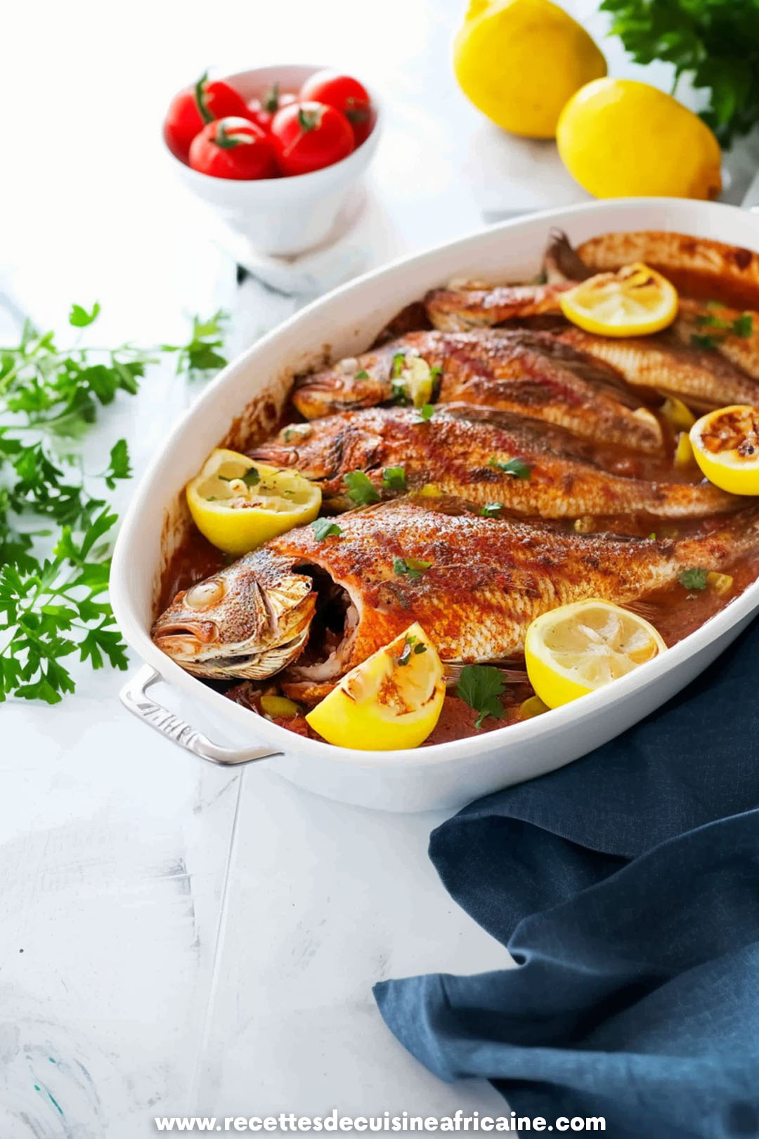 Vivaneau Rouge au Four - Recettes de Cuisine Africaine