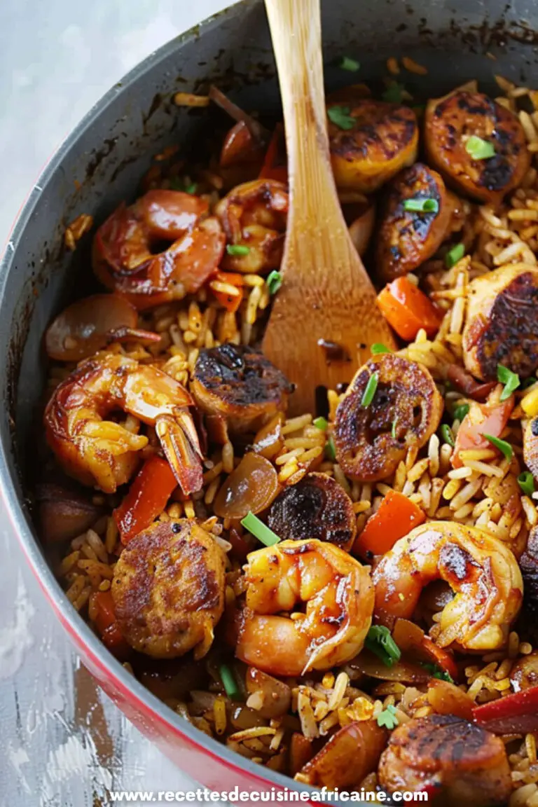 Jambalaya Authentique au Poulet, Crevettes et Saucisse - Recettes de ...