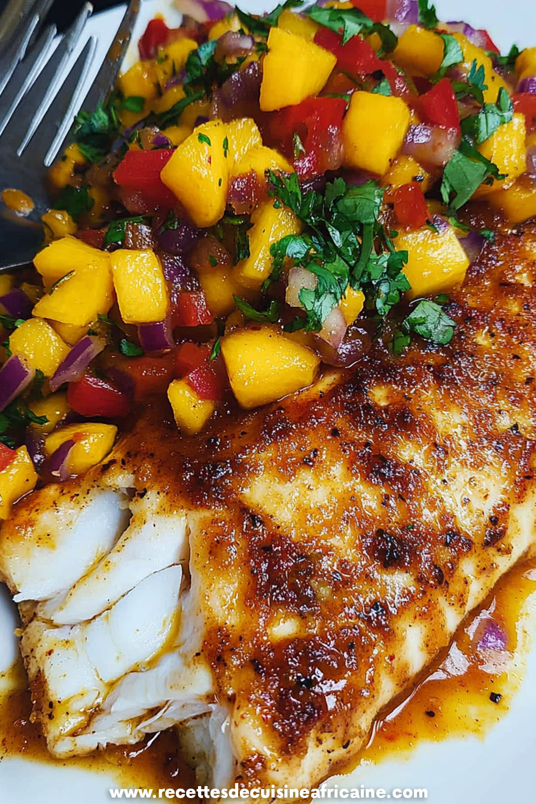 Cabillaud au Four avec Salsa de Mangue - Recettes de Cuisine Africaine